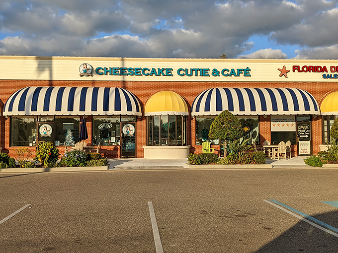 Those blue and white awnings aren't just for show&mdash;they're like a beacon calling all cheesecake enthusiasts to their sugary sanctuary.
