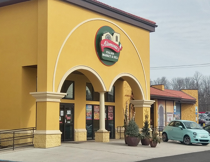 The golden arches of Italy beckon from suburban Pennsylvania&mdash;Altomonte's sunny fa&ccedil;ade promises Mediterranean treasures within those welcoming doors.