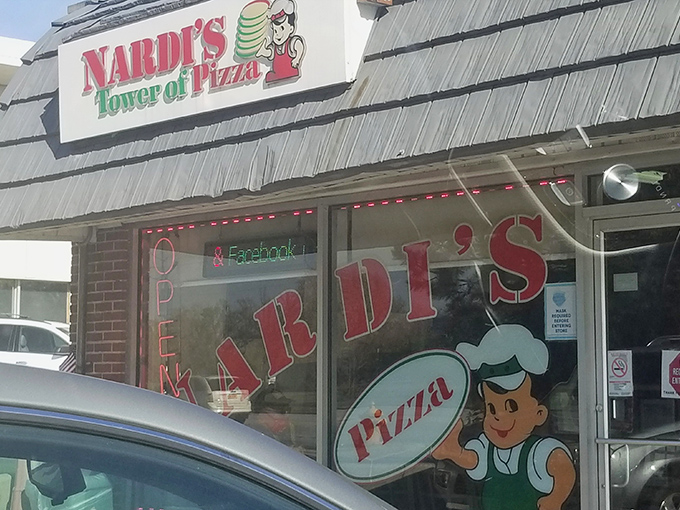 The unassuming storefront of Nardi's Tower of Pizza stands like a culinary time capsule in Addison, promising Italian-American delights that transcend its modest exterior.