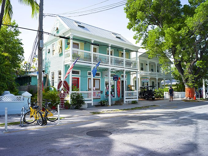 A slice of New England painted turquoise and planted in paradise. The Lobster Shack's cheerful exterior promises seafood salvation just steps from Duval Street.
