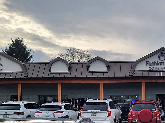 Welcome to bargain paradise! Fashion Cents Consignment in Strasburg stands proudly against Pennsylvania's blue skies, where treasure hunters' vehicles fill the parking lot daily.