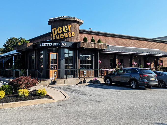 The Pour House's distinctive octagonal entrance and rustic wooden exterior isn't just inviting&mdash;it's practically shouting "Get in here and try our wings already!"