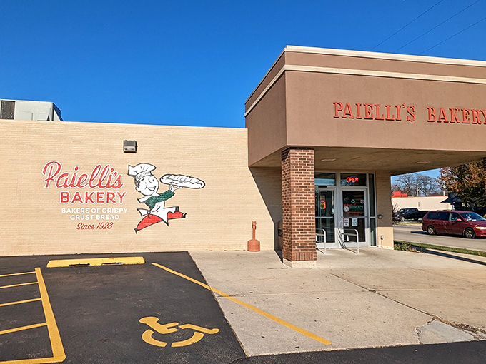 The pink exterior with bold red lettering isn't trying to impress anyone&mdash;it's too busy perfecting what's inside. Wisconsin's best-kept sweet secret awaits.