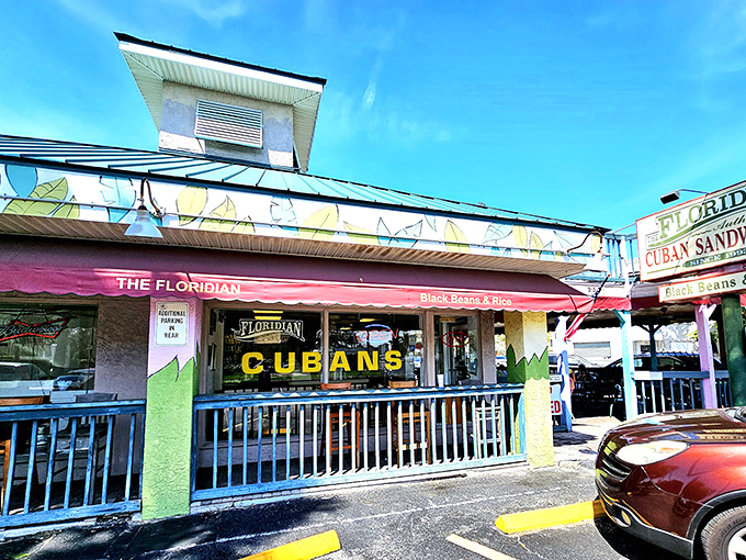 The Florida sunshine seems to shine a little brighter on this mint-green and burgundy sandwich haven, where "CUBANS" isn't just signage&mdash;it's a promise.