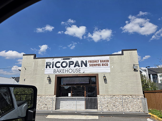 The unassuming exterior of Ricopan Bakehouse stands like a treasure chest waiting to be opened, promising "Freshly Baked" delights that live up to their "Siempre Rico" (Always Delicious) motto.
