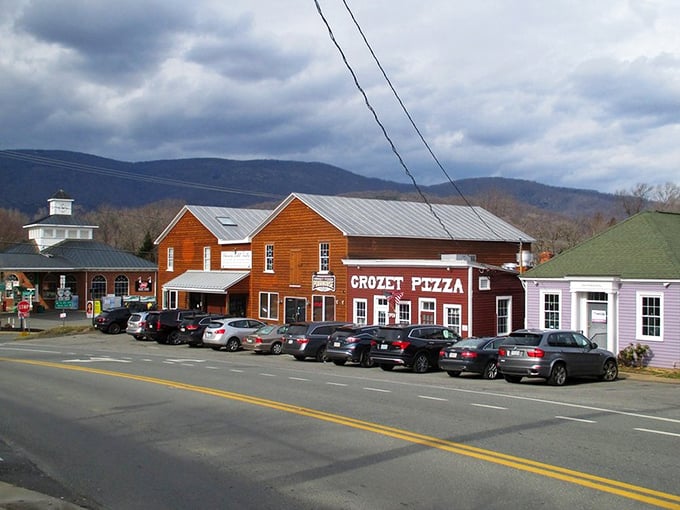 Downtown Crozet serves up small-town charm with a side of mountain majesty. The iconic Crozet Pizza stands ready to satisfy hungry travelers against a Blue Ridge backdrop.