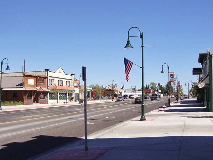 Main Street Driggs stretches before you like a postcard come to life, complete with historic buildings, mountain views, and not a traffic jam in sight.