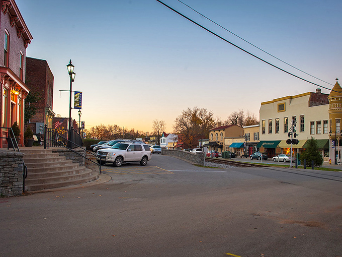 Railroad tracks cutting through downtown Midway tell the town's origin story in steel and wood, where time slows down whenever a train passes through.
