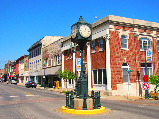 Downtown Cape Girardeau slopes gently toward the Mississippi, where historic brick buildings stand sentinel over the mighty river that shaped this charming town.