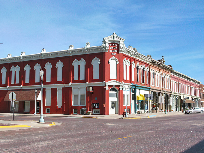 Webster Street stretches before you like a Norman Rockwell painting come to life, where brick buildings and blue skies create small-town perfection.