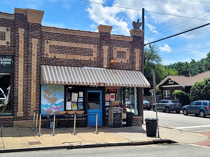 The unassuming brick exterior of Sky Blue Cafe hides Nashville's breakfast wonderland like a superhero's secret identity. Worth seeking out!