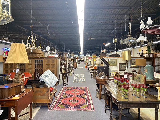 A treasure hunter's paradise where furniture tells stories and every aisle promises discovery. The high ceilings make room for memories to breathe.