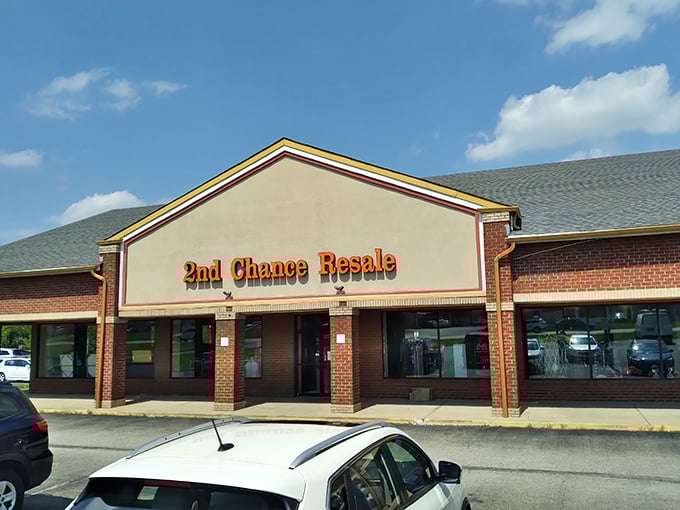 The iconic orange signage of 2nd Chance Resale beckons like a retail lighthouse, guiding bargain hunters to shores of unexpected treasures.