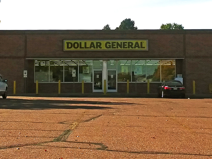 The brick facade of Dollar General stands proudly against Colorado's blue sky, like a yellow-signed beacon of bargains beckoning budget-conscious shoppers to enter its treasure-filled realm.