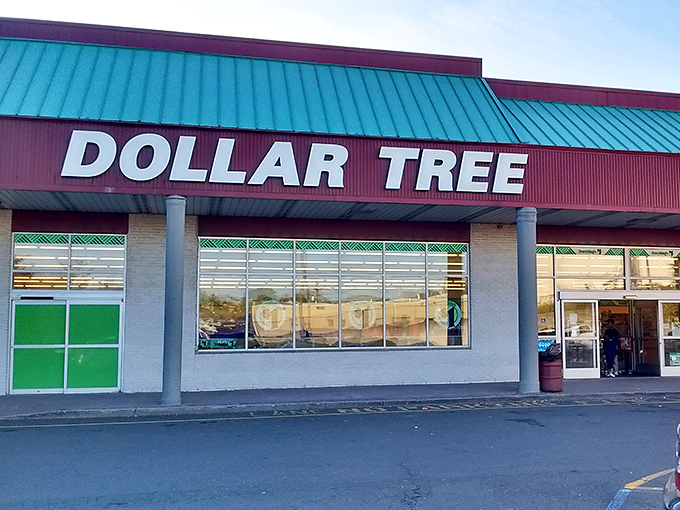 The iconic red and teal facade of Dollar Tree in Fairview stands as a monument to affordability in an increasingly expensive world.
