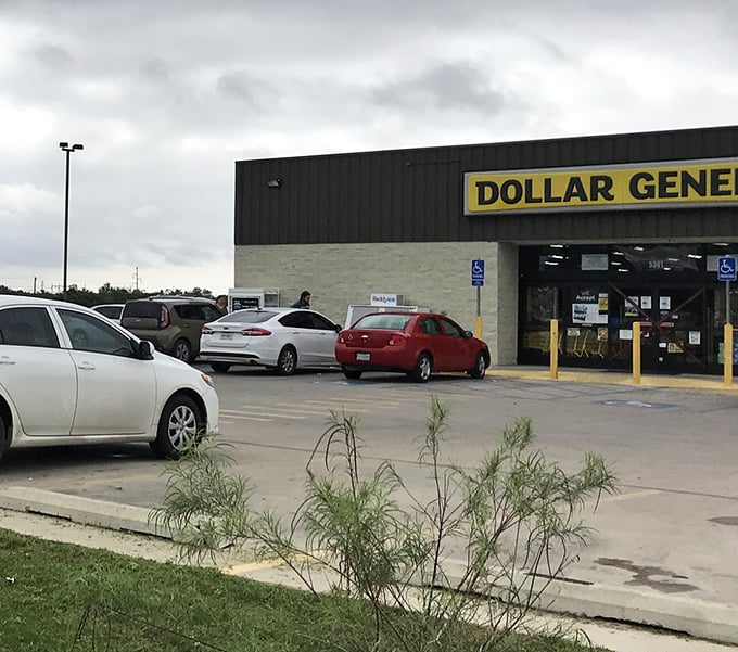 The iconic yellow and black signage beckons bargain hunters like a lighthouse guiding ships to safe harbor. Welcome to savings paradise!
