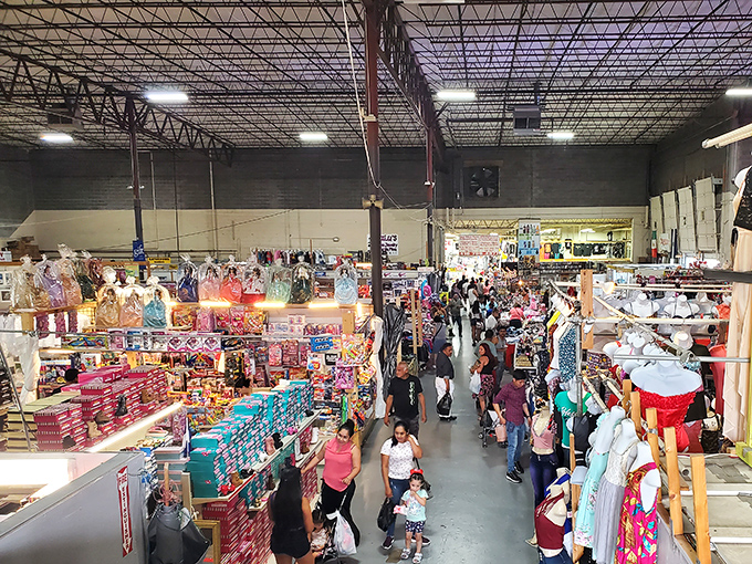 The unassuming exterior of Washington Boulevard Marketplace hides a treasure hunter's paradise within. Weekend warriors, your battlefield awaits!