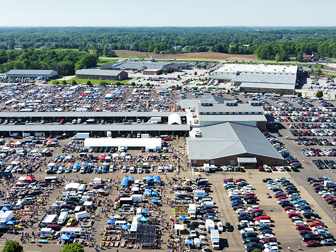 The aerial view doesn't lie&mdash;Hartville MarketPlace is the Disneyland of deal-hunting, minus the $200 ticket price and costumed characters asking for hugs.