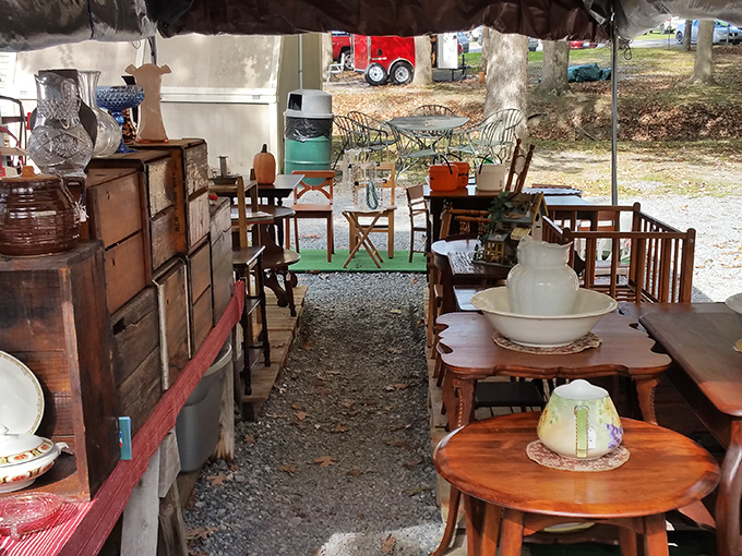 A treasure-seeker's alley where wooden tables hold stories older than your grandparents' first date. Every path leads to possibility.