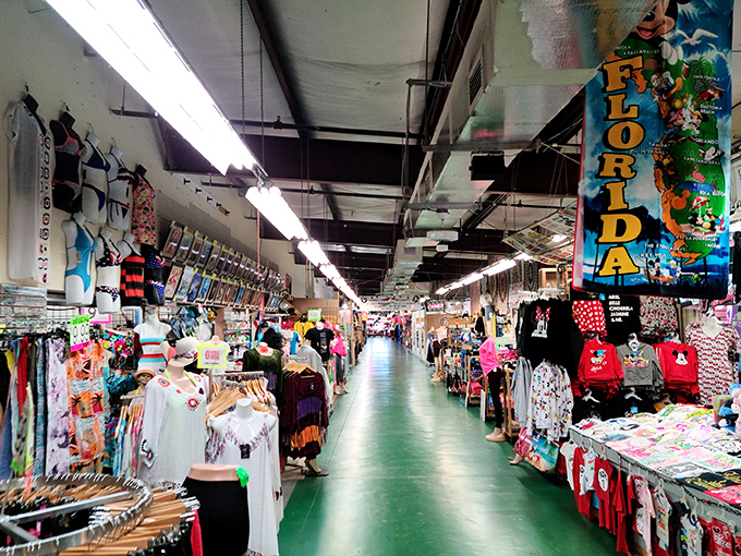Long corridors of possibility stretch before you at Main Gate Flea Market, where Florida souvenirs and treasures await around every corner.