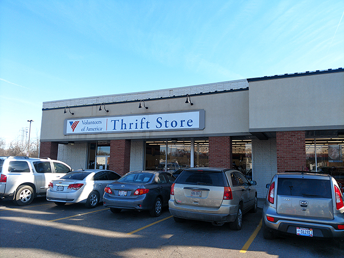 The unassuming exterior of VOA Thrift Store on Indianola Avenue &ndash; where Columbus treasure hunters begin their quest for secondhand gold.