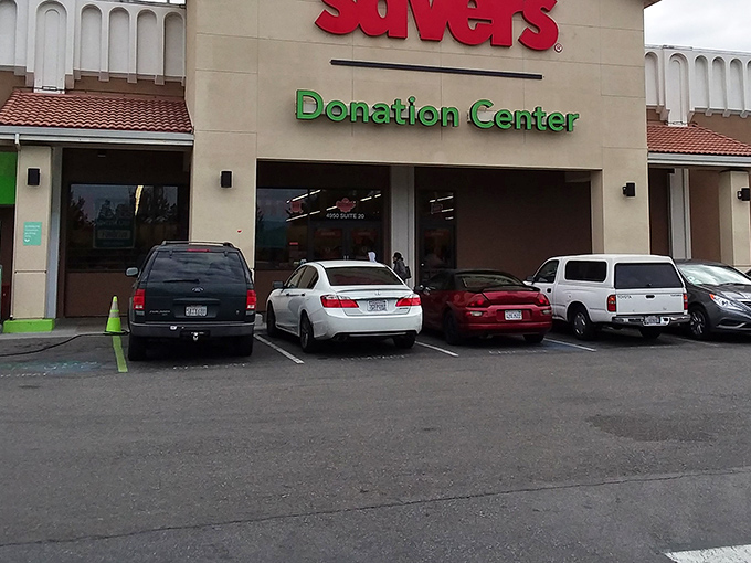 The unassuming exterior of Savers in San Jose hides a wonderland of secondhand treasures waiting to be discovered.
