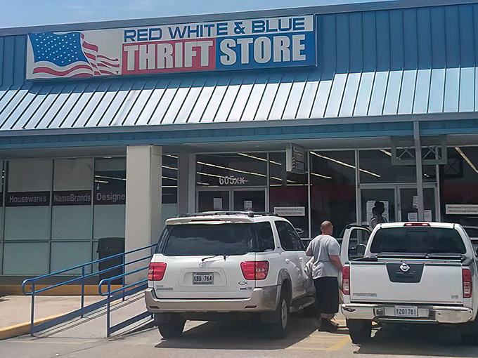 The patriotic blue exterior announces itself with all the subtlety of a Fourth of July parade&mdash;a fitting preview of the bargain explosion waiting inside.