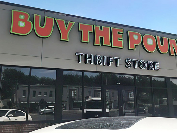 Look at that sign! It's like a beacon calling bargain hunters home to retail salvation.