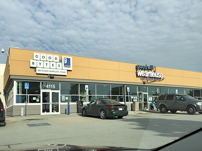 The unassuming beige exterior of the Goodwill Outlet belies the treasure-hunting paradise within&mdash;like finding a secret portal to bargain heaven in suburban Omaha.