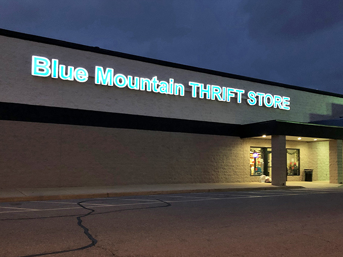 The unassuming exterior of Blue Mountain Thrift Store belies the wonderland of secondhand treasures waiting inside. Pennsylvania's bargain hunters know the truth.