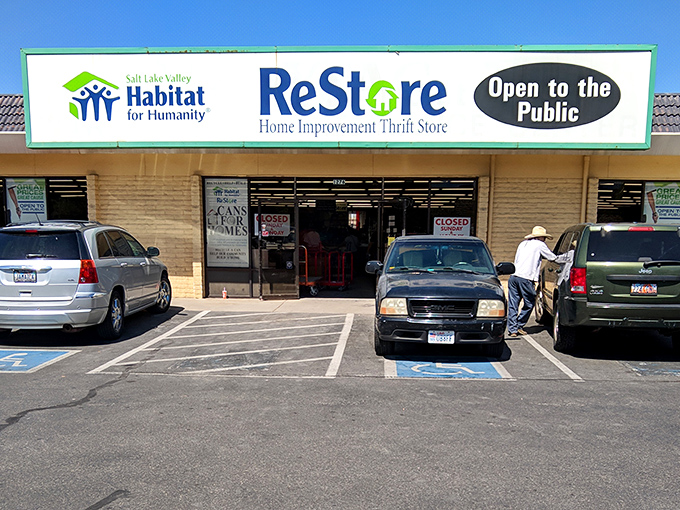 The treasure hunt begins! ReStore's exterior might look unassuming, but inside awaits a wonderland of home improvement bargains that would make any DIY enthusiast weak at the knees. 
