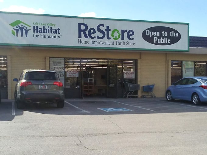 The treasure hunt begins! ReStore's exterior might look unassuming, but inside awaits a wonderland of home improvement bargains that would make any DIY enthusiast weak at the knees. 