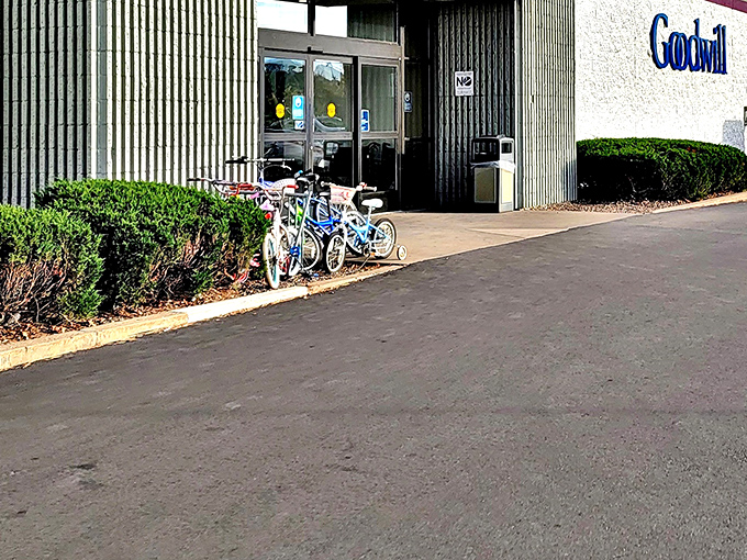 The unassuming exterior belies the treasure trove within. Like finding a secret passage in an adventure novel, stepping through these doors begins your bargain-hunting quest.