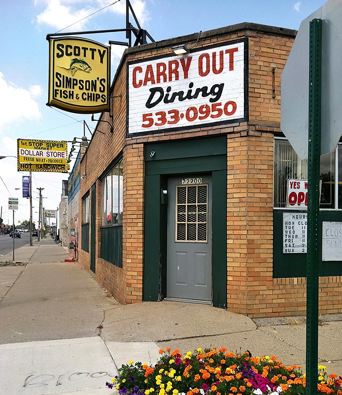 The yellow sign beckons like a lighthouse for hungry souls. This unassuming brick building on Fenkell Avenue has been Detroit's temple of fried fish for generations.