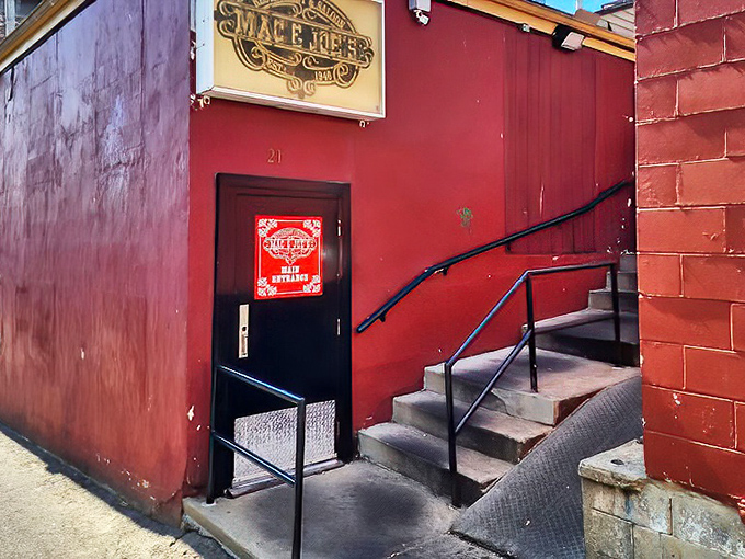 The unassuming brick-red exterior hides Oxford's culinary treasure like a speakeasy from another era. Sometimes the best flavors come from the most modest doorways. 
