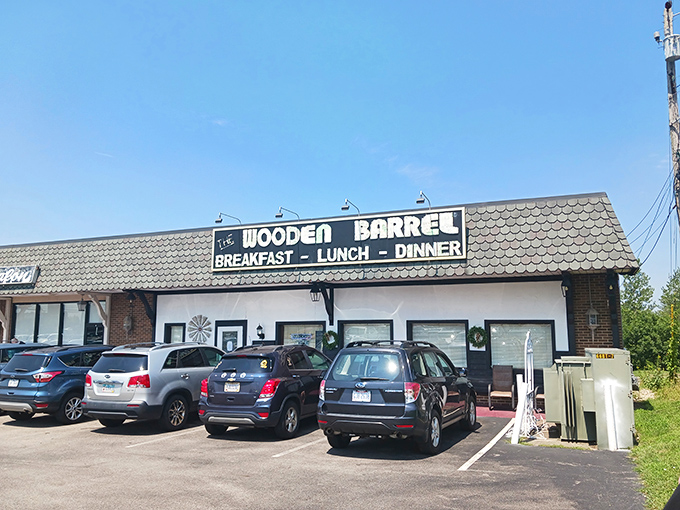 The humble green-roofed exterior of The Wooden Barrel might not scream "culinary destination," but Ohio locals know better. Some treasures don't need flashy signs.