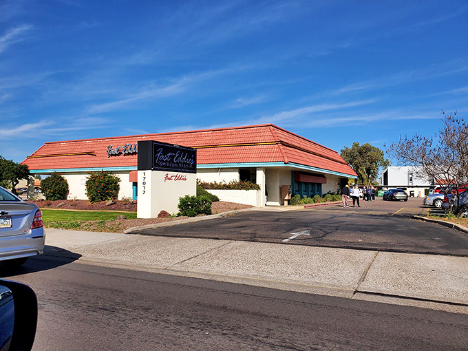 Fast Eddie's sits unassumingly along the street, proving that culinary treasures often hide behind the most modest facades.