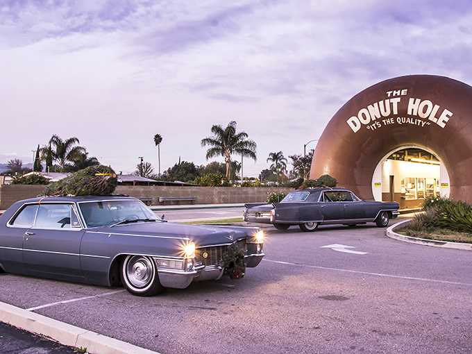 Classic cars meet classic pastries at The Donut Hole, where mid-century design and sugar cravings collide in delicious harmony.