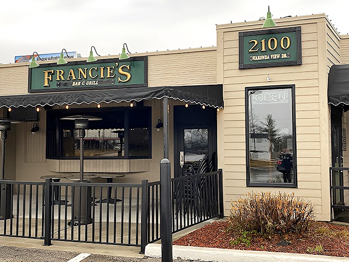 The unassuming exterior of Francie's hides culinary treasures within, like finding a diamond in a potato field. Those green awnings have sheltered countless hungry pilgrims.