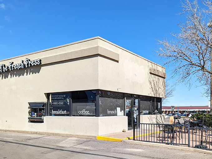 The unassuming exterior of The French Press might fool you, but like any good mystery novel, it's what's inside that counts.