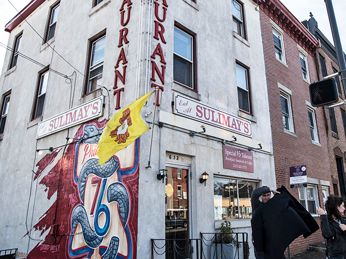 The unassuming entrance to culinary paradise. No neon signs or valet parking here&mdash;just an honest doorway to breakfast bliss in Fishtown.