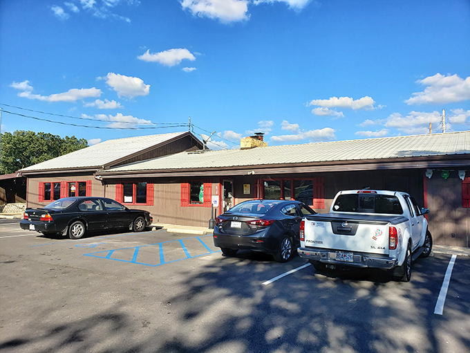 The unassuming exterior of Tater Patch might fool you, but locals know this rustic cabin-like building houses some of Missouri's most satisfying comfort food.