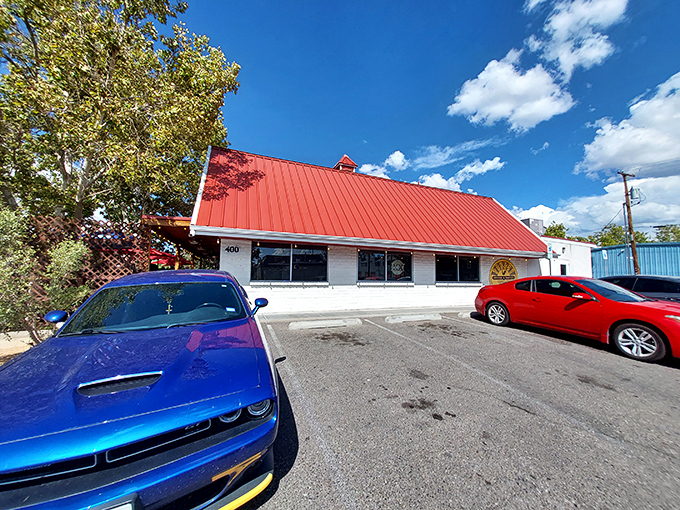 The iconic red roof of Frank's Famous beckons hungry travelers like a lighthouse for comfort food enthusiasts. Worth every mile of the journey.