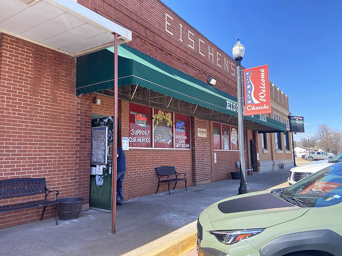 Simplicity speaks volumes - the unassuming exterior of Eischen's hides culinary greatness within, as evidenced by the packed parking lot of devoted pilgrims.
