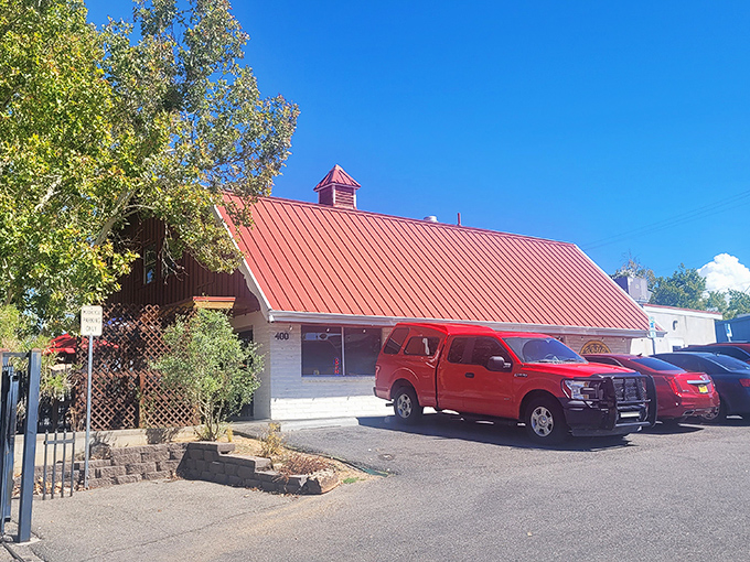 The iconic red roof of Frank's Famous beckons hungry travelers like a lighthouse for comfort food enthusiasts. Worth every mile of the journey.