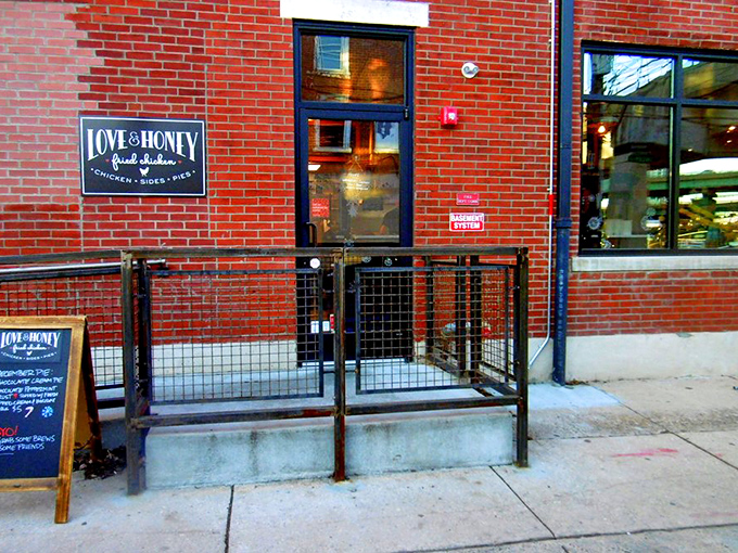 The unassuming brick fa&ccedil;ade of Love & Honey belies the culinary magic happening inside. Philadelphia's best-kept fried chicken secret hides in plain sight. 