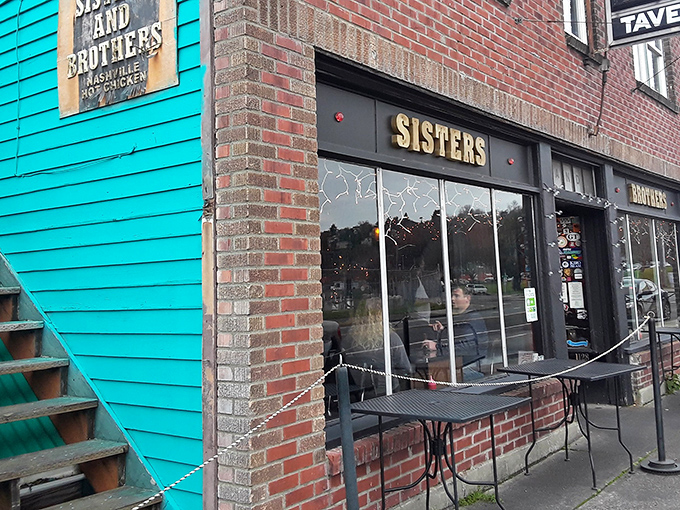 The turquoise beacon of Georgetown beckons spice-seekers with its colorful tiled roof and unassuming charm. Nashville hot chicken paradise found!