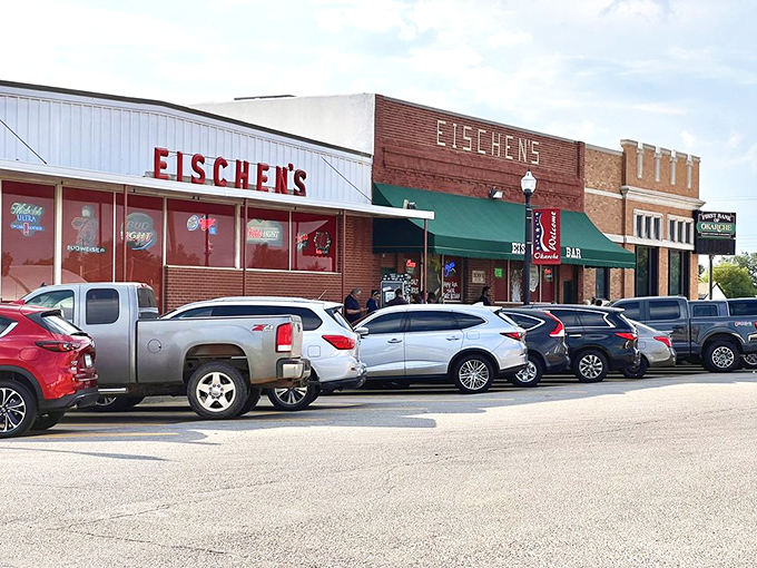 Simplicity speaks volumes - the unassuming exterior of Eischen's hides culinary greatness within, as evidenced by the packed parking lot of devoted pilgrims.