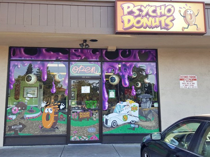 That storefront window display tells you everything: this isn't your average neighborhood donut shop experience.