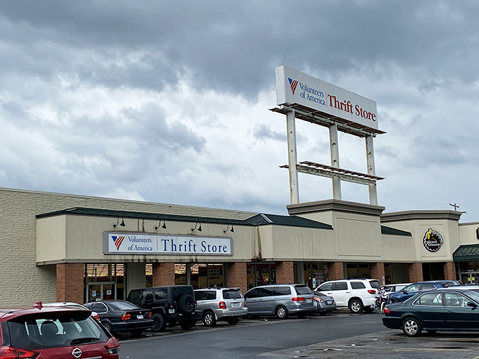 The unassuming exterior of VOA Thrift Store on Indianola Avenue &ndash; where Columbus treasure hunters begin their quest for secondhand gold.